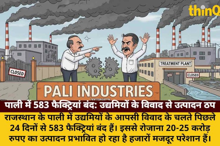पाली में उद्यमियों के विवाद से 583 फैक्ट्रियां बंद, 24 दिन से उत्पादन ठप - thinQ360